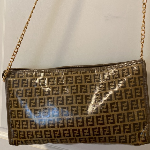Fendi | Bags | Fendi Vintage Monogrammed Clutch Crossbody Bag With ...